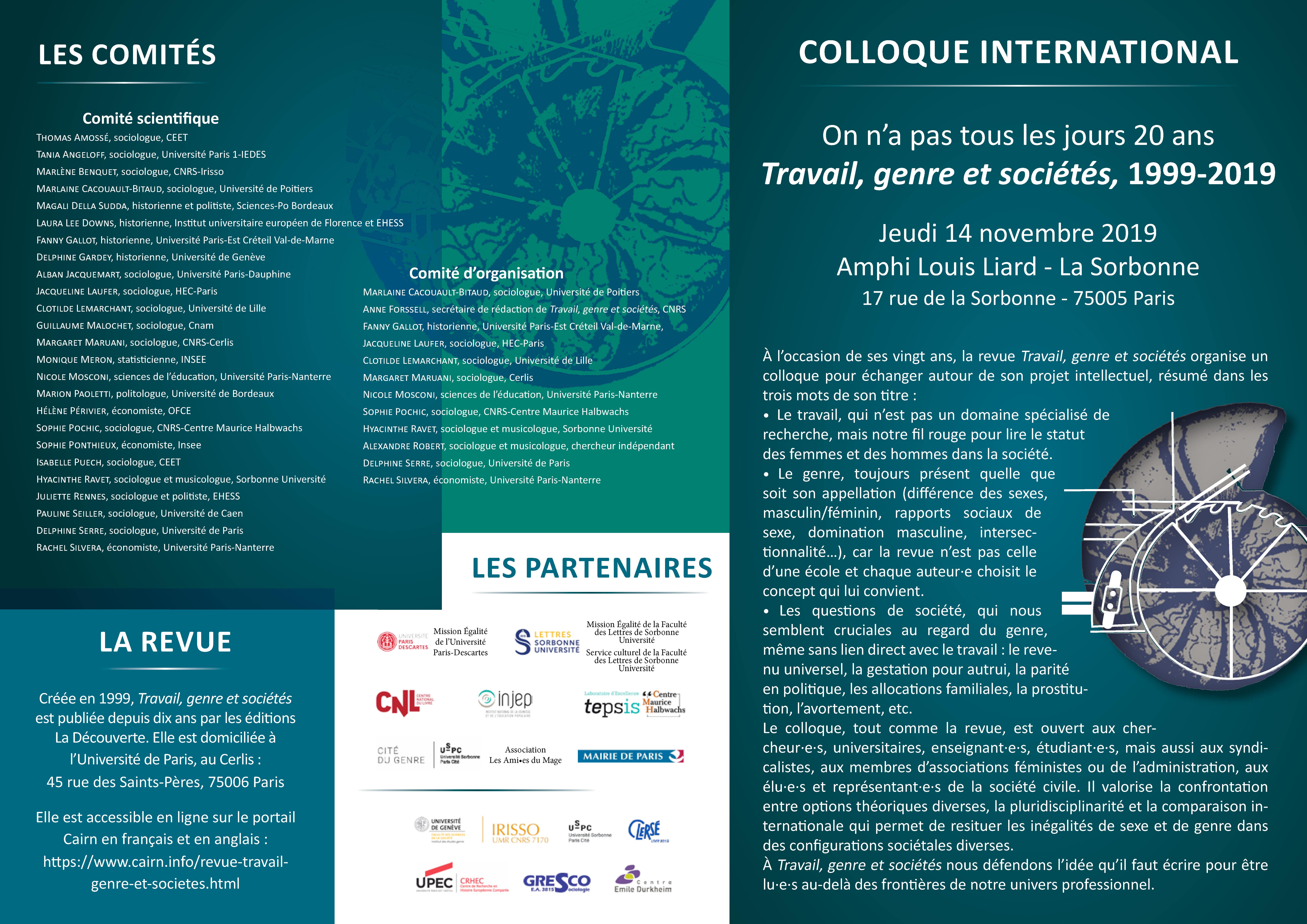 Colloque international « On n’a pas tous les jours vingt ans ...